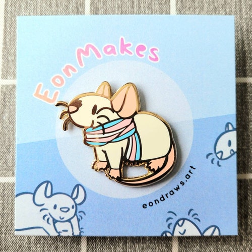 Subtle Trans Pride Rat Enamel Pin Coming Out Gift Stealth - Etsy
