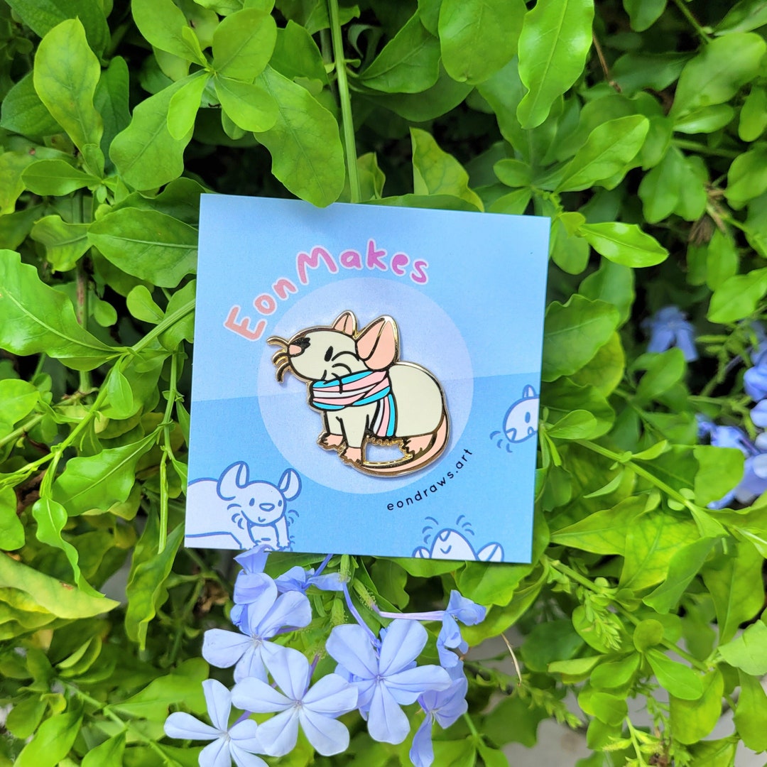 Subtle Trans Pride Rat Enamel Pin | Coming Out Gift | Stealth ...
