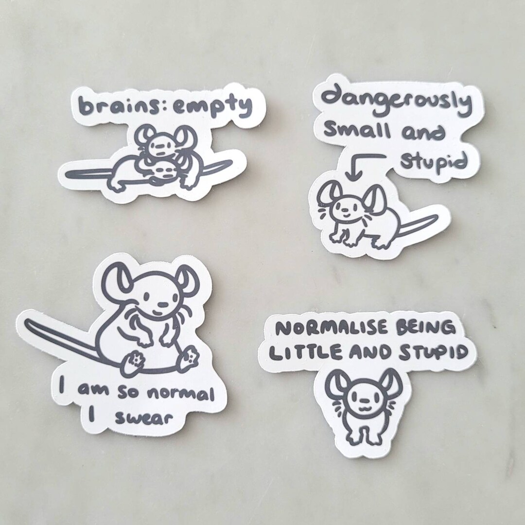 Dumb Rat Stickers for Rat Lovers Cute Rodents Laptop PC Decal Relatable ...