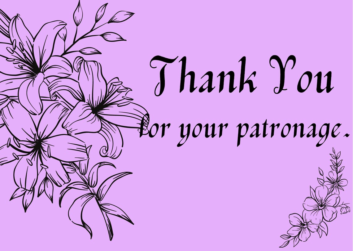 Thank You for Your Patronage Card Greeting Card Editable - Etsy