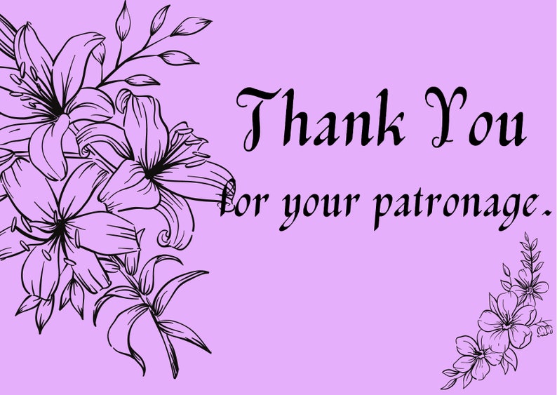 Thank You for Your Patronage Card Greeting Card Editable - Etsy