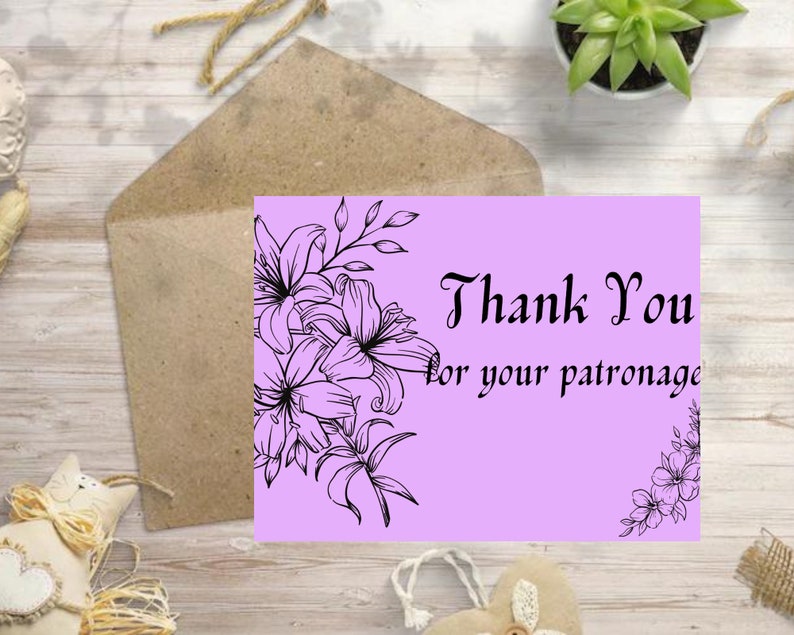 Thank You for Your Patronage Card Greeting Card Editable - Etsy