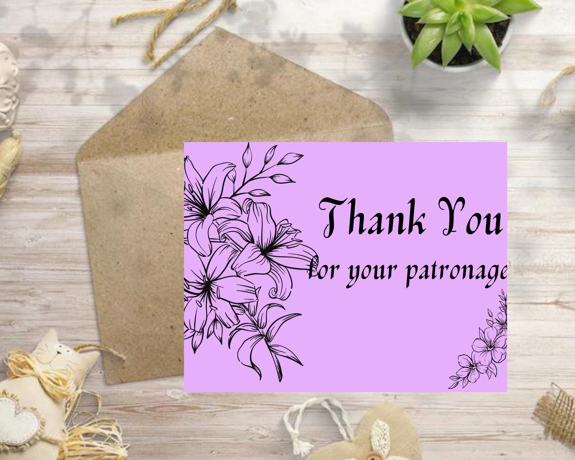 Thank You for Your Patronage Card, Greeting Card, Editable Card, Thank ...