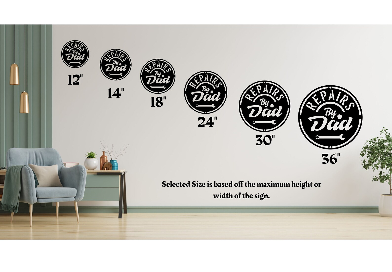 Personalized Fathers Day Sign for Dad, Papas Repairs by Dad Metal Sign ...