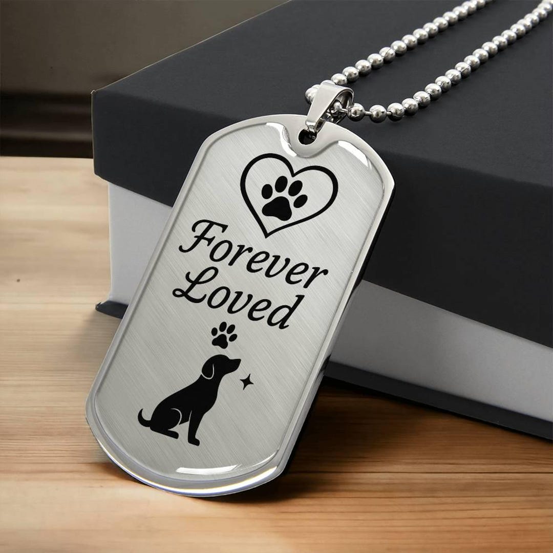Forever Loved Dog Tag for Dog Owners, Pet Memorial Necklace With ...