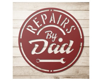 Personalized Fathers Day Sign for Dad, Papas Work Shop Metal Sign ...