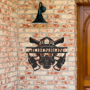 Firefighter Monogram Metal Sign: Personalized Fireman Gift - Etsy