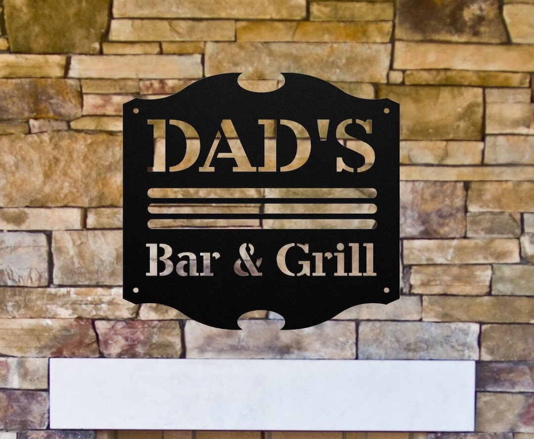 Dad's Bar and Grill Sign, Personalized Decor for Dad and His Grill ...