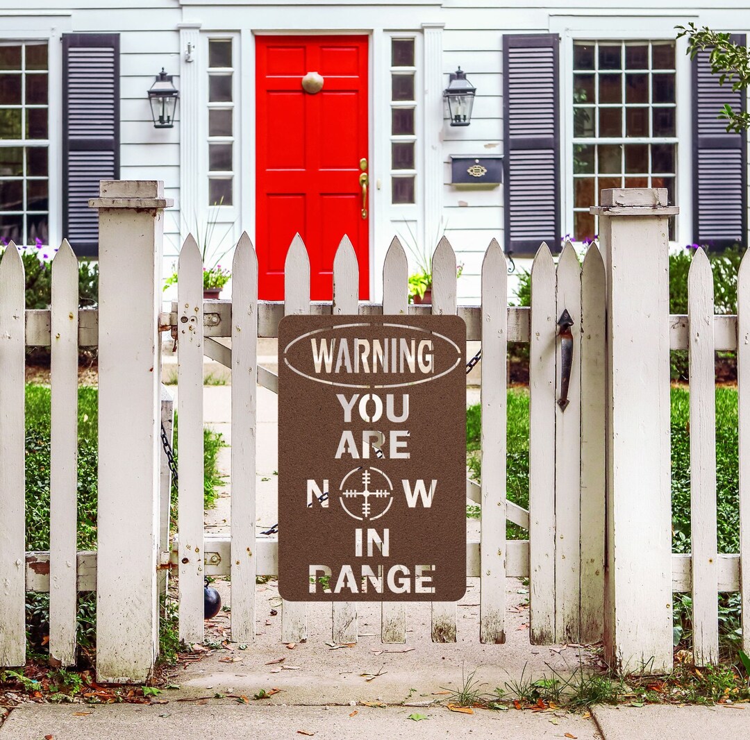 You Are Now in Range Metal Sign - Funny Security Prevention Art - Etsy