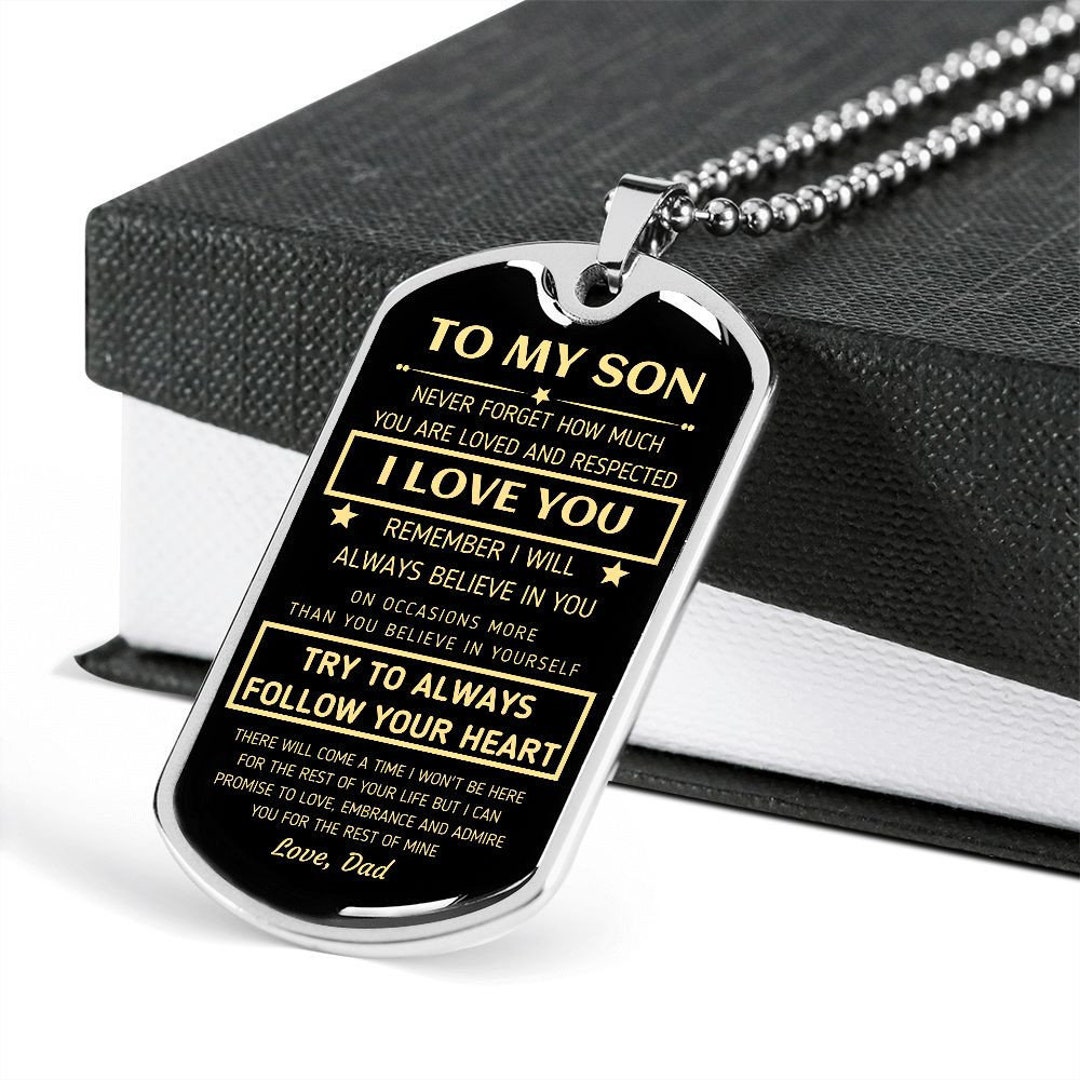 To My Son Dog Tag, Gift From Mother or Father to Son, Special Jewelry ...