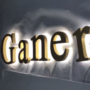 3D Backlit Sign Custom Metal Backlit Sign 3D Logo Sign Office Wall Sign ...