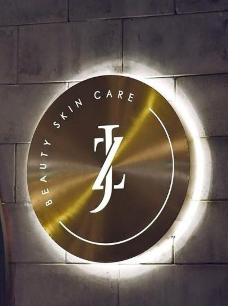 Custom Business LED Logo Sign | 3D Backlit Stainless Steel Signage - Etsy