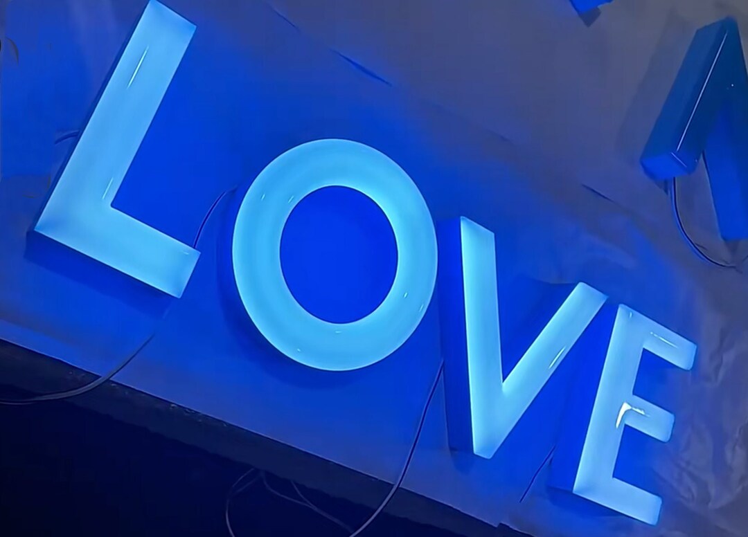 Custom 3D Backlit Sign 3D Metal Business Sign Metal LED - Etsy