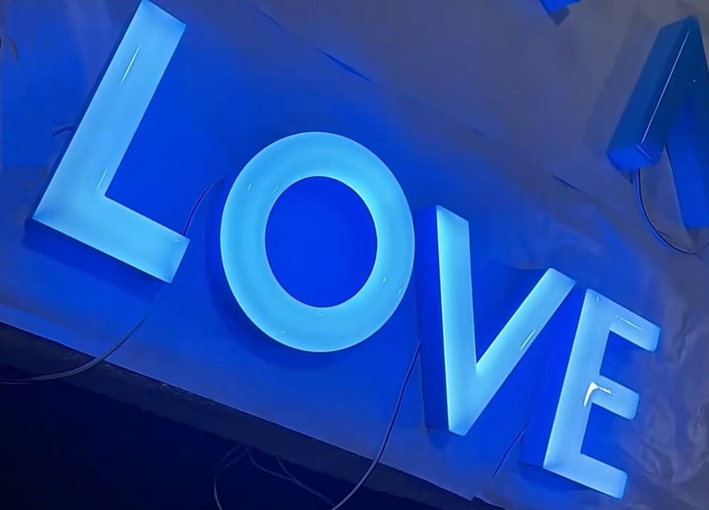 Custom 3D Backlit Sign 3D Metal Business Sign Metal LED - Etsy