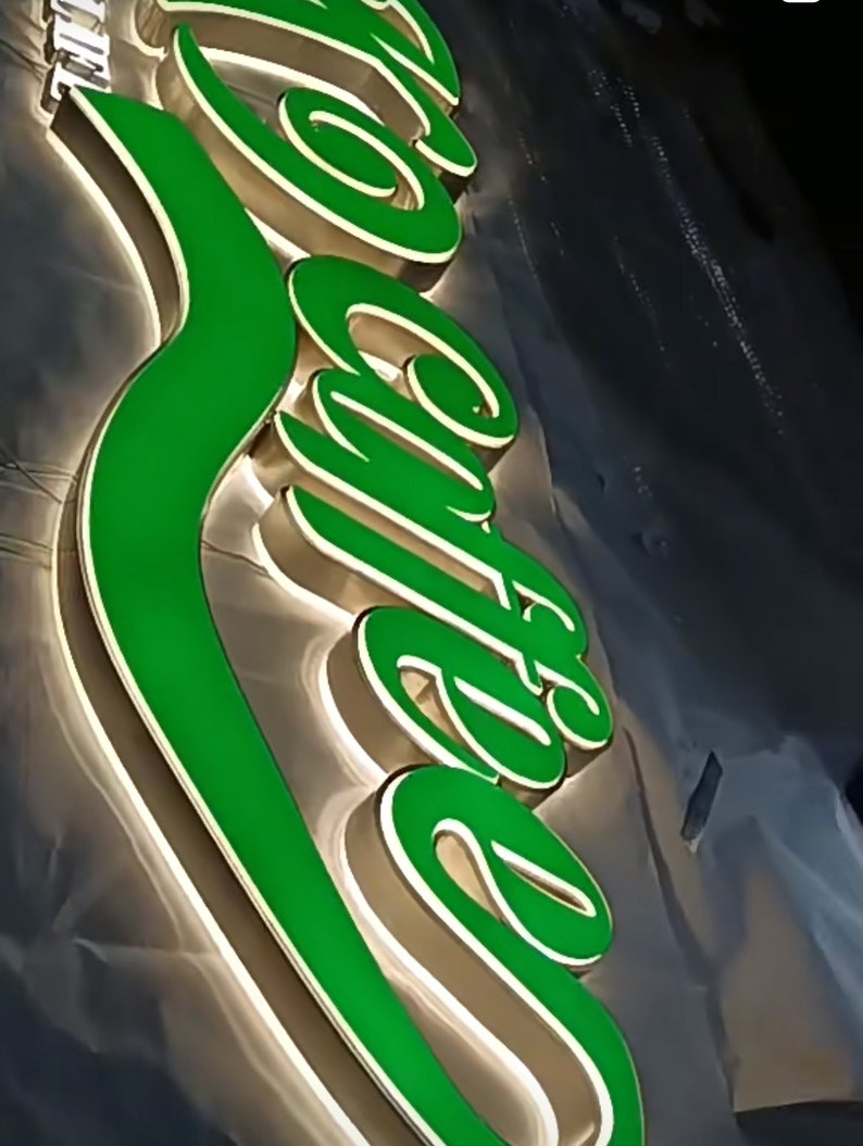 Custom 3D Backlit Sign 3D Metal Business Sign Metal LED - Etsy