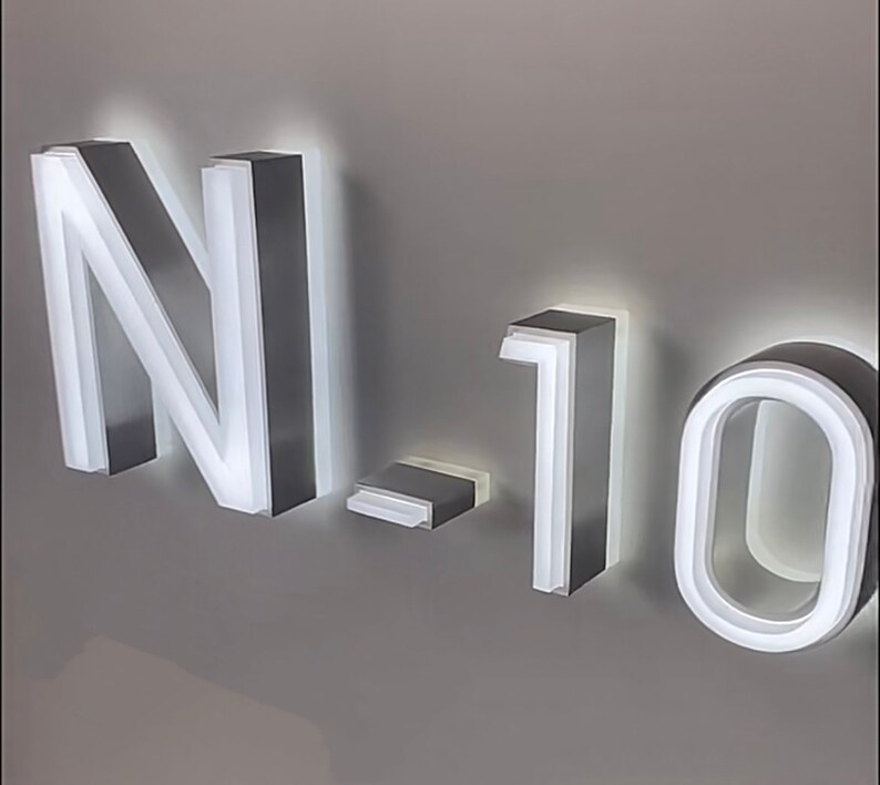 Custom 3D Backlit Sign 3D Metal Business Sign Metal LED - Etsy