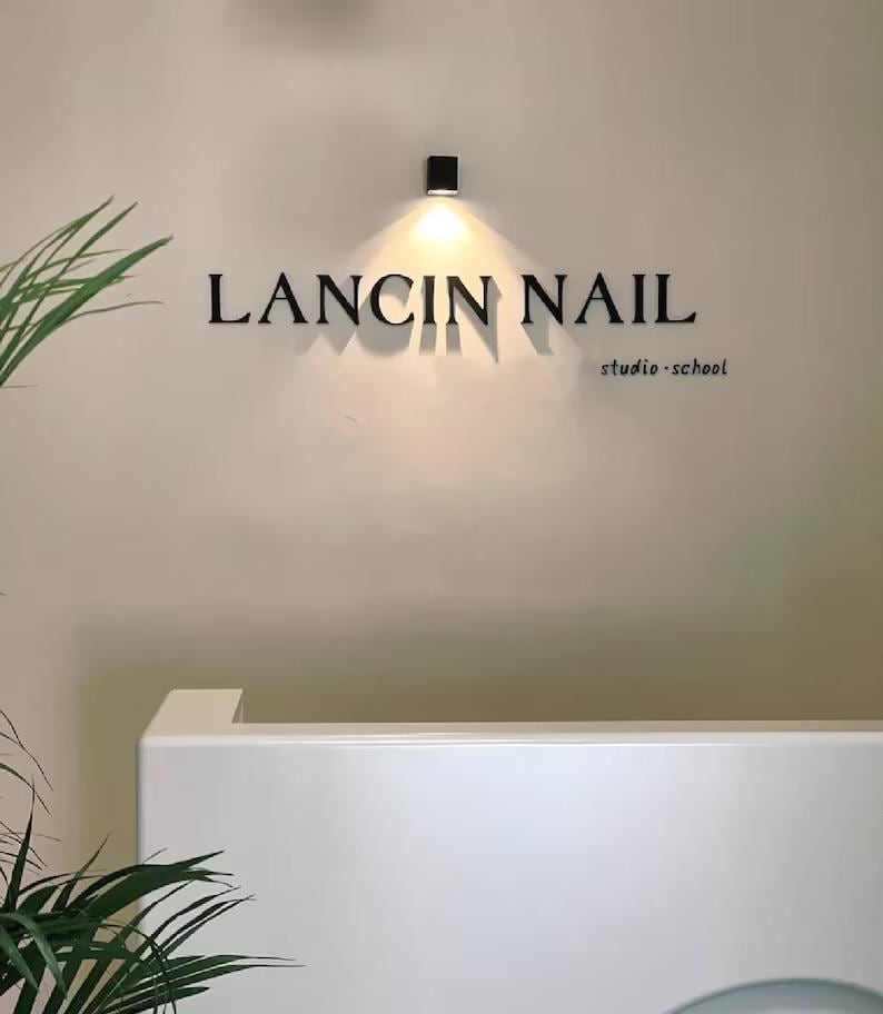Custom Business Logo Sign, Metal Signage for Salon, Spa, Office ...