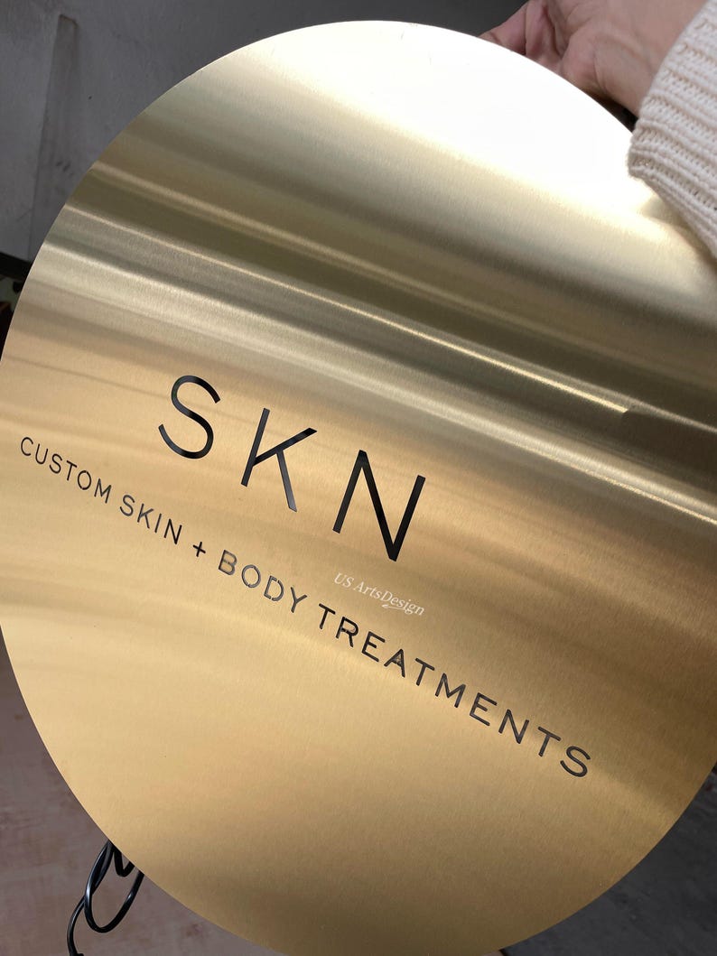 Custom Business Logo Sign, Metal Signage for Salon, Spa, Office ...