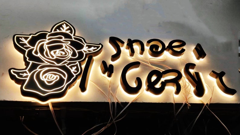 3D Backlit Sign Custom Metal Backlit Sign 3D Logo Sign - Etsy