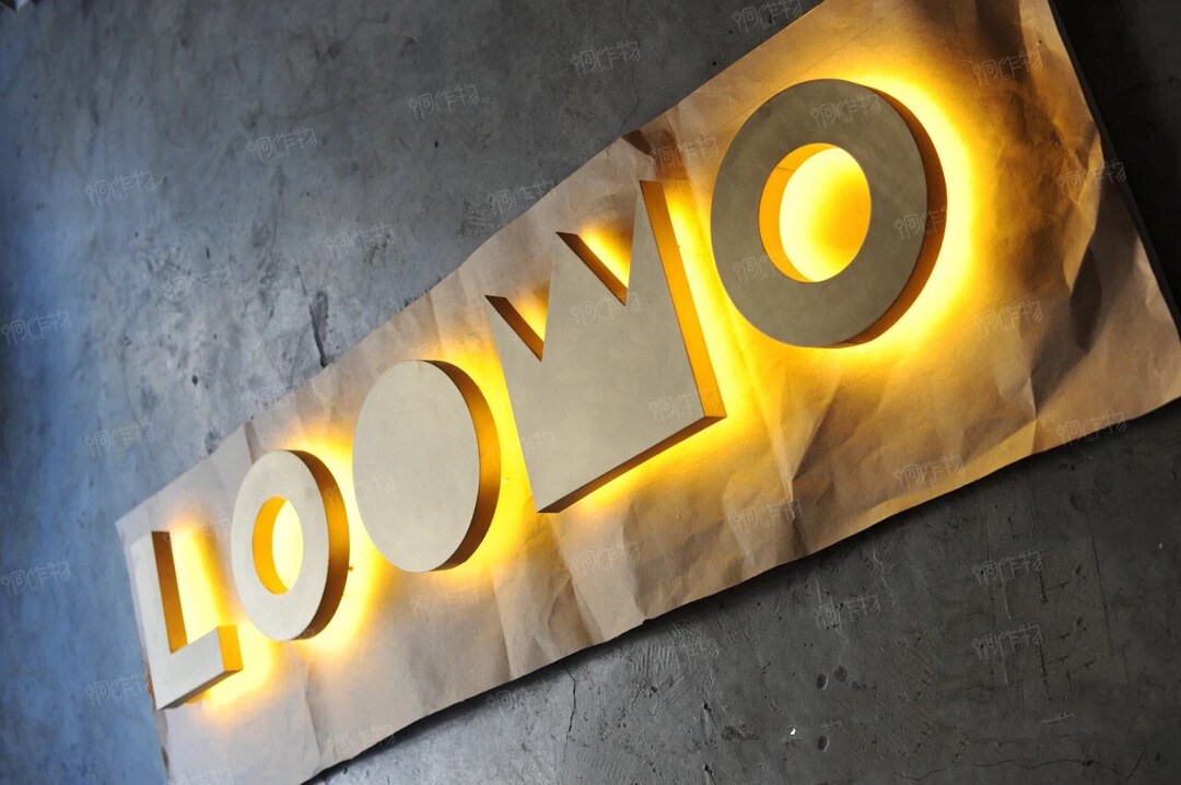 3D Backlit Sign Custom Metal Backlit Sign 3D Logo Sign Office Wall Sign ...