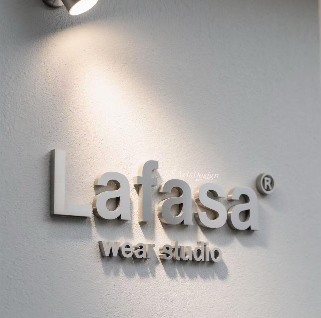Custom Business Logo Sign, Metal Signage for Salon, Spa, Office ...