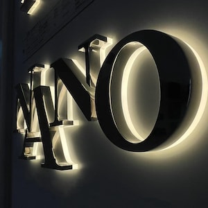 3d Backlit Sign, 3d Led Signage, Custom Outdoor Logo, Light Sign 3d ...