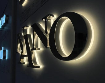 Custom Business Sign 3d Backlit Sign Metal Backlit Signs - Etsy