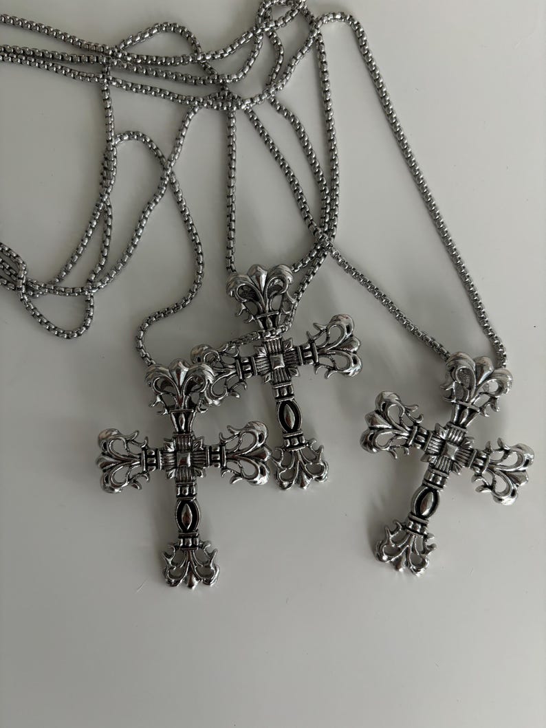 Ornate Gothic Cross Pendant Necklace - Etsy