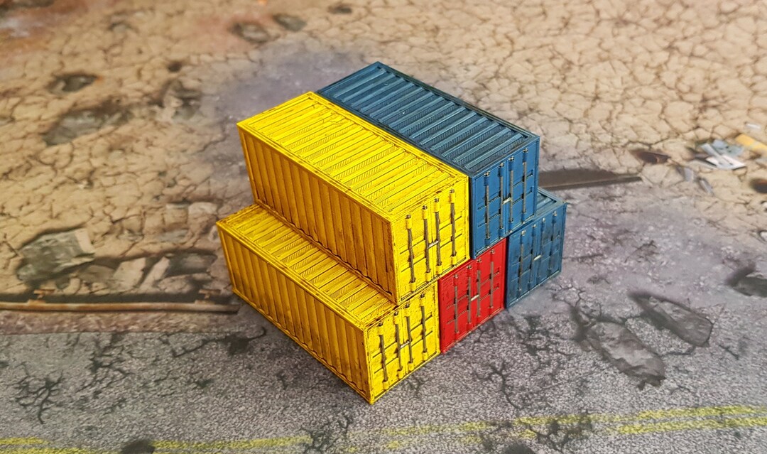 3D Printed Shipping Containers (set of 5) - 15/20mm Wargame Terrain - Etsy