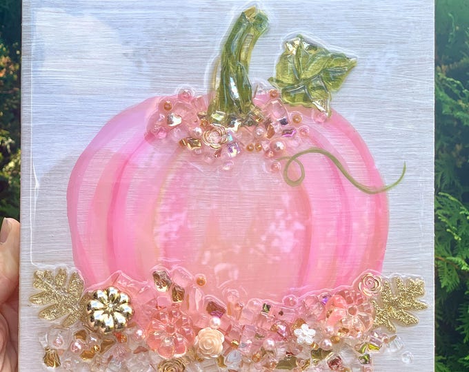 Pumpkin Amethyst Geode and Rhinestone Statue Home Decor Fall Autumn ...