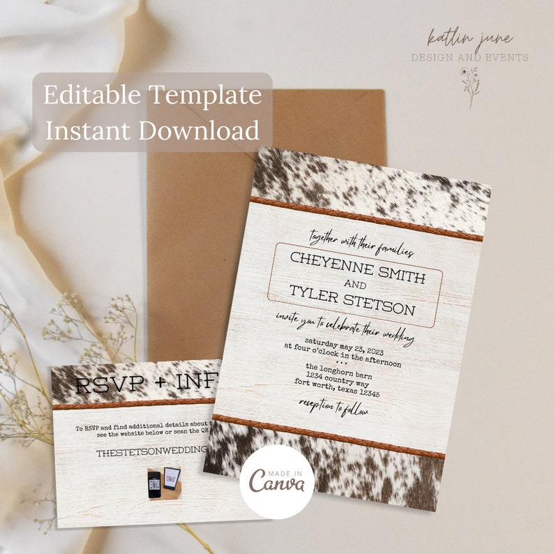 The Longhorn Suite | EDITABLE TEMPLATE | Wedding Invitation | Customize ...