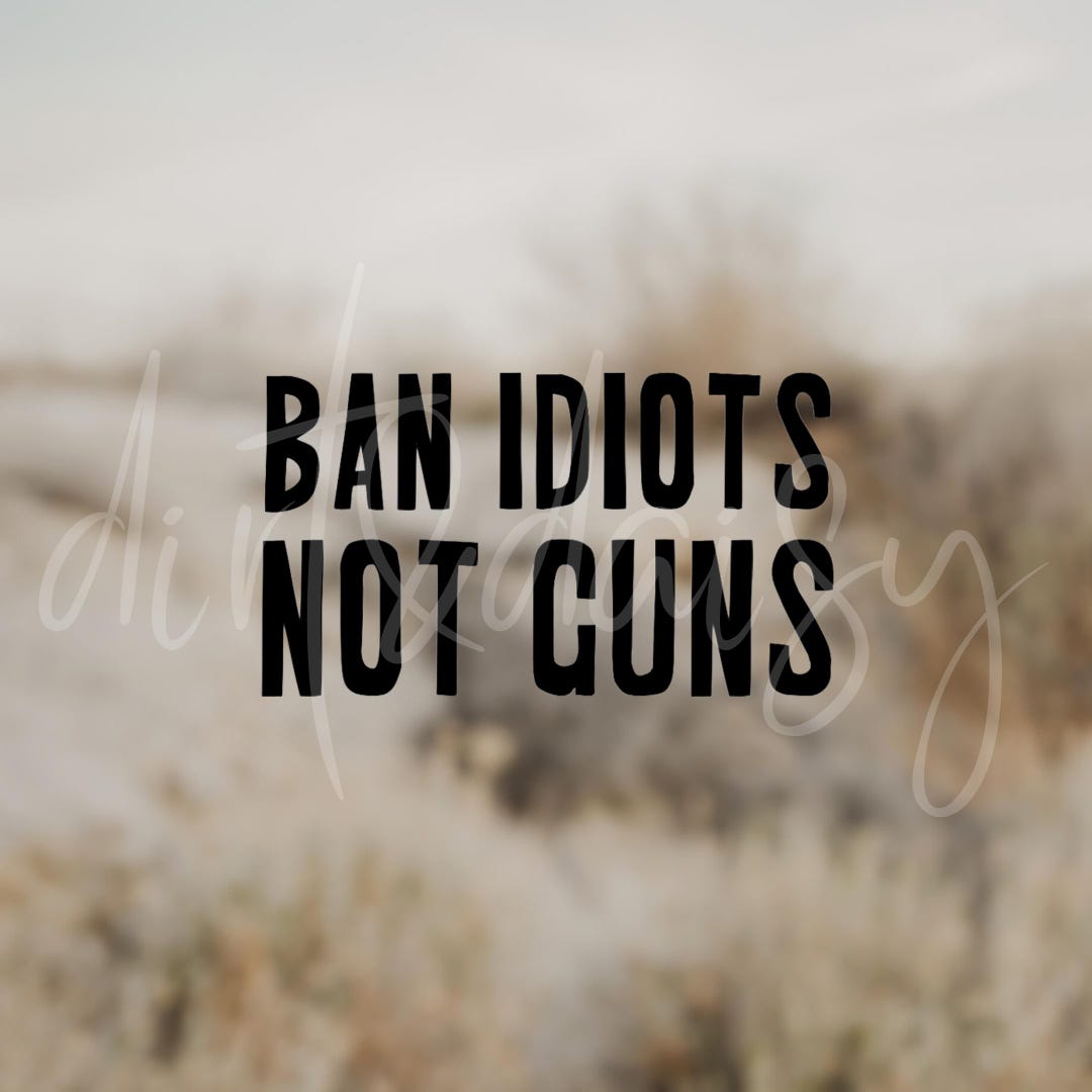 Ban Idiots Not Guns Decal, Gun Decals, Gun Stickers, Pro Gun Decals ...
