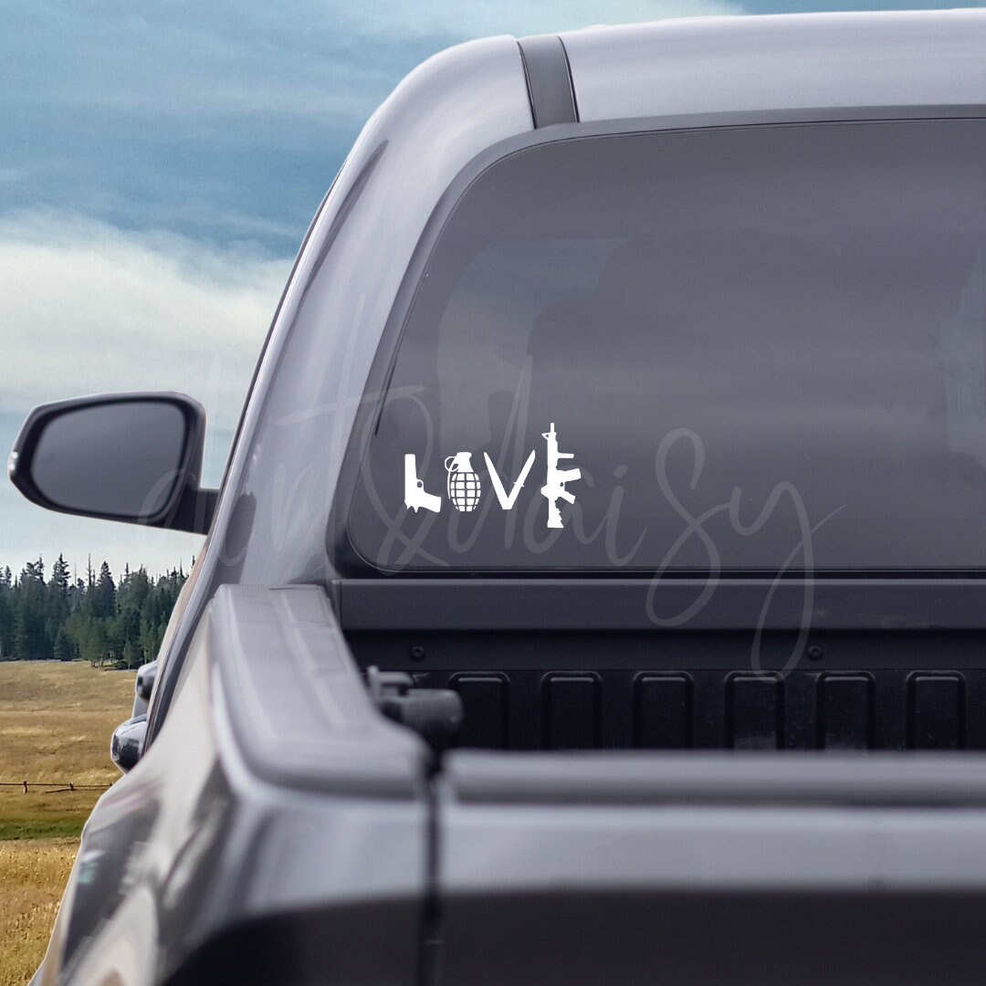 Gun Decal, Gun Sticker, Love Guns Decal, Love Decal, Pro Gun Decal, Pro ...