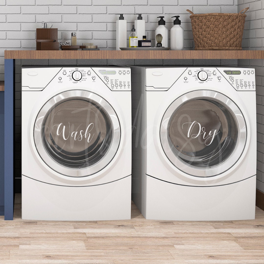Wash and Dry Stickers, Wash and Dry Decal, Laundry Room Labels, Laundry ...