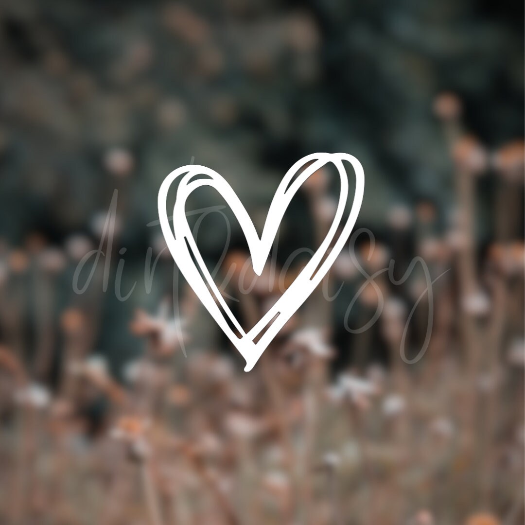 Simple Heart Decal, Heart Decal, Heart Stickers, Simple Heart Sticker ...
