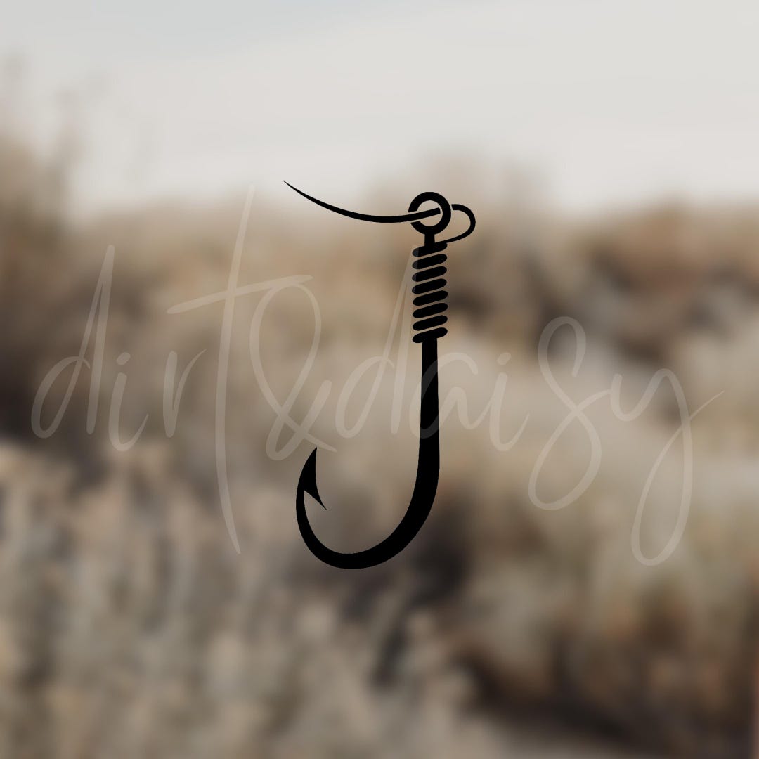 Fishing Hook Decal, Fishing Decals, Fishing Hook Stickers, Cool ...