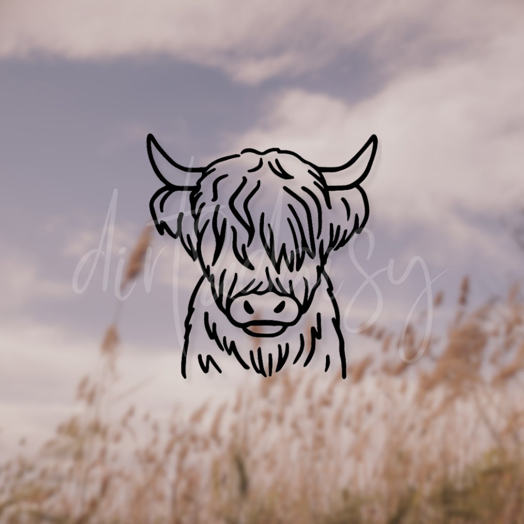 Highland Cow Decal, Cow Decals, Cow Stickers, Cute Cow Sticker ...