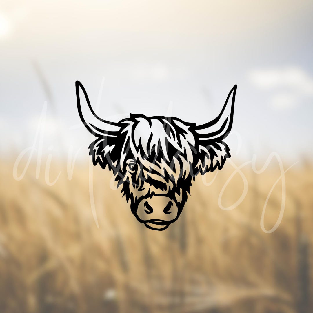 Highland Cow Decal, Cow Stickers, Cow Decals, Cute Cow Decal, Cute Cow ...