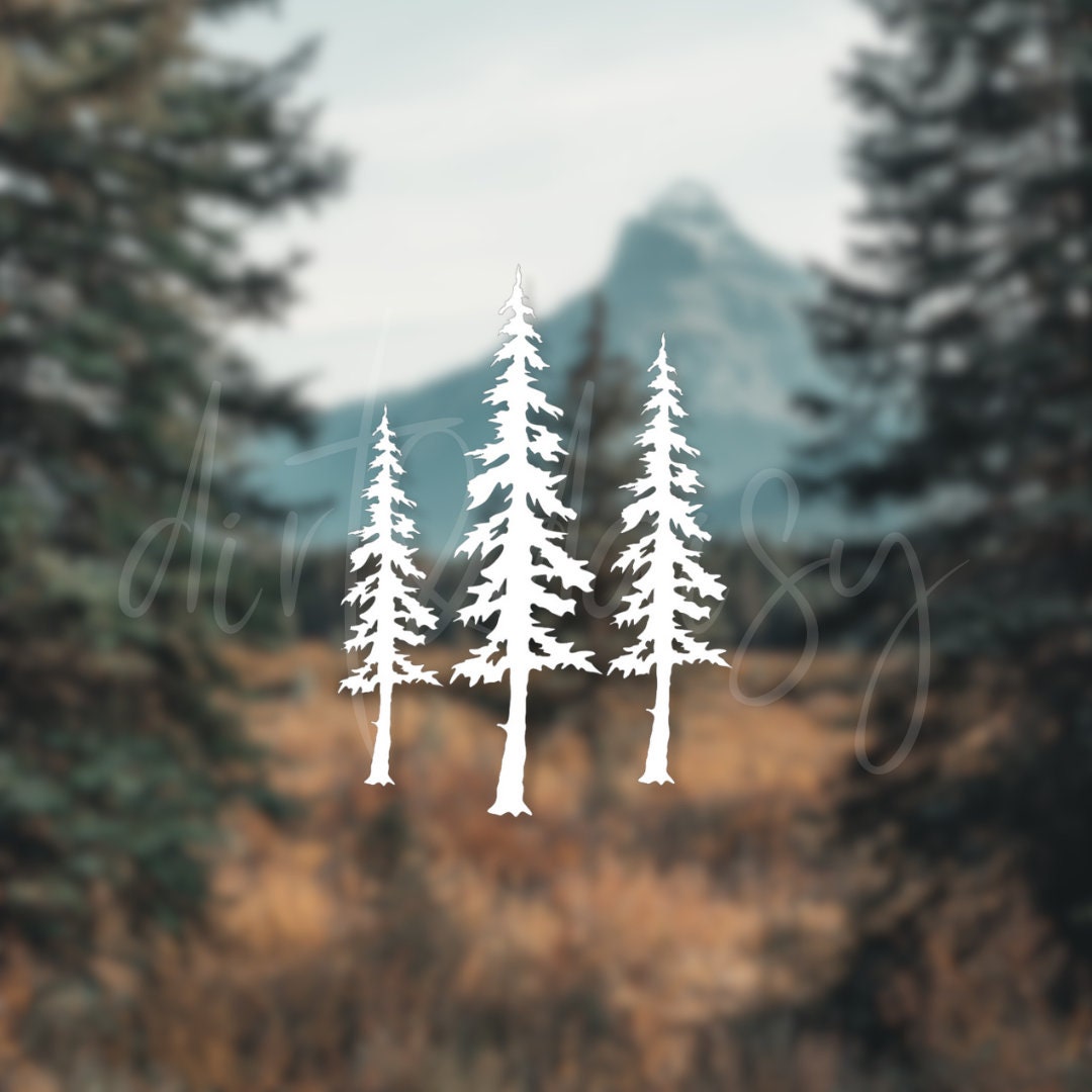 Fir Tree Decal, Fir Tree Sticker, Tree Car Decal, Outdoorsy Decals, Car ...