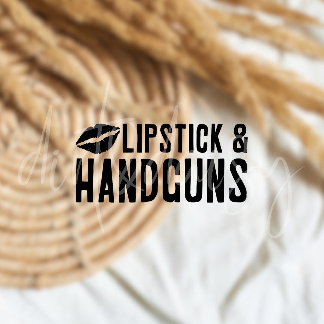 Lipstick & Handguns Decal, Car Decals, Cute Car Decals, Gun Decals ...