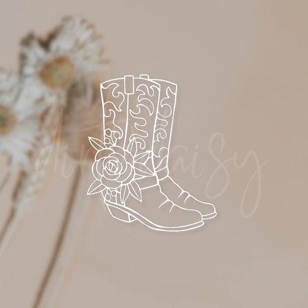 Cowboy Boot Decal - Etsy