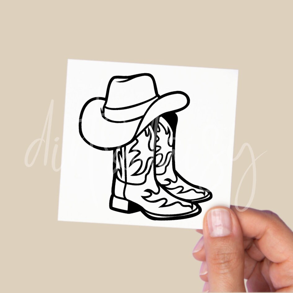 Cowboy Boot Decal, Cowboy Boot Sticker, Western Stickers, Cute Country ...