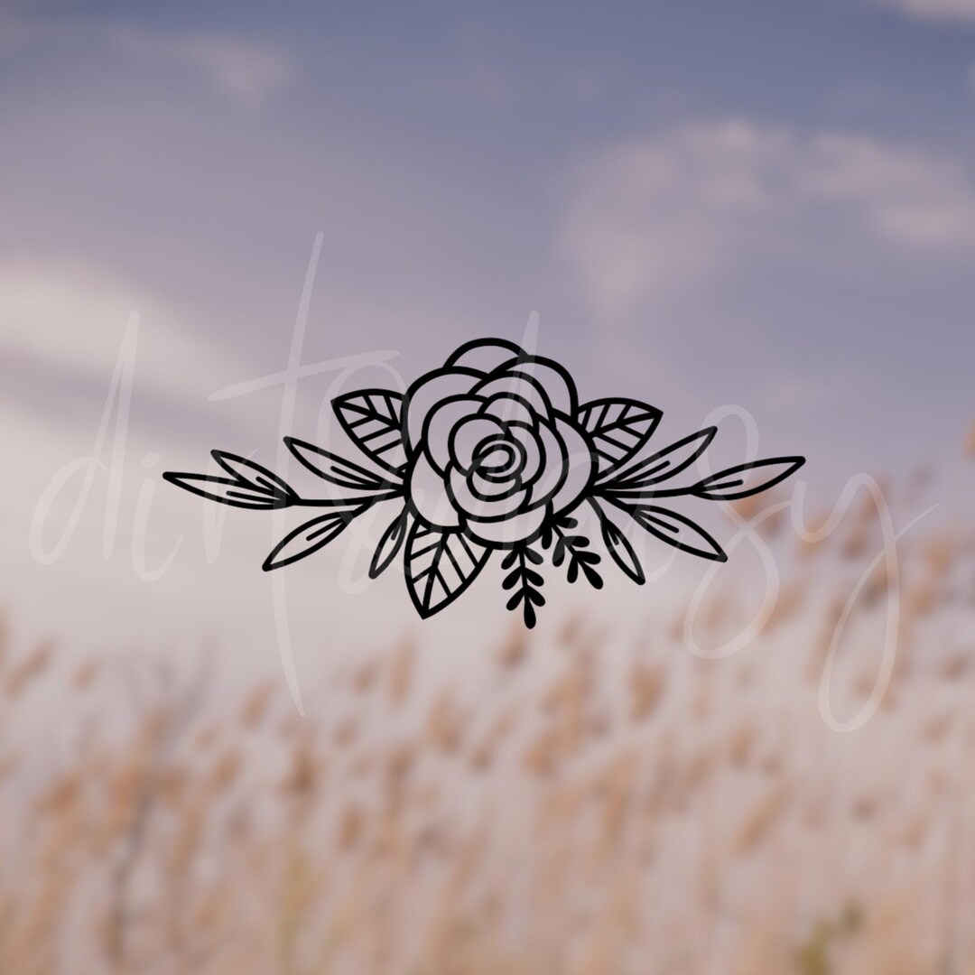 Rose Decal, Pretty Floral Stickers, Vinyl Decals, Boho Stickers, Flower ...