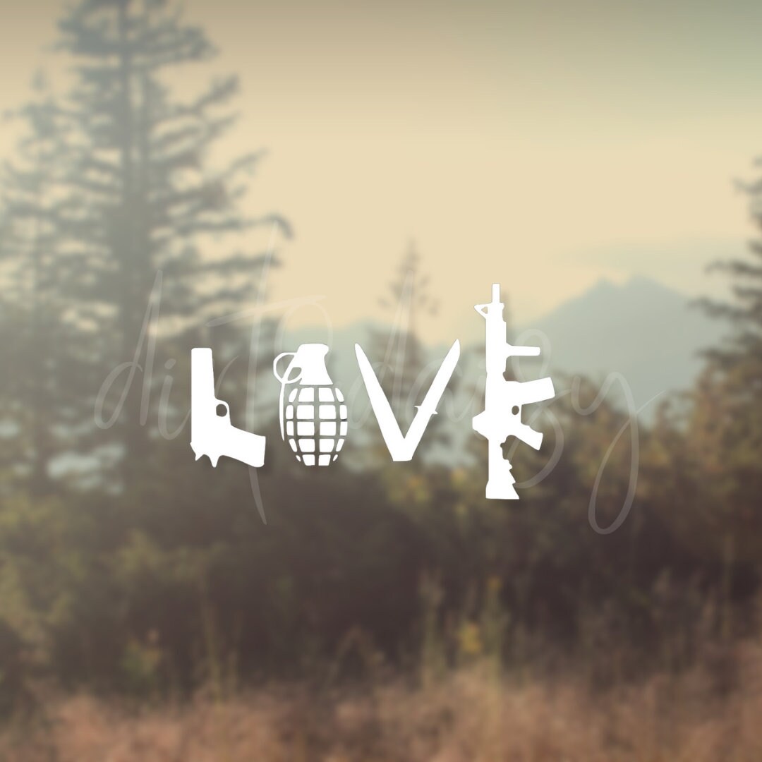 Gun Decal, Gun Sticker, Love Guns Decal, Love Decal, Pro Gun Decal, Pro ...