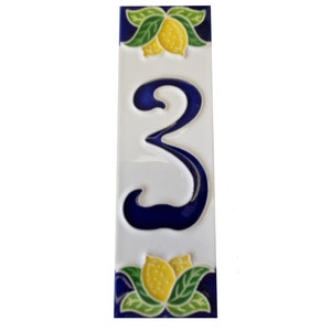 Hand-painted Italian Lemon Ceramic House Number Tiles 15 X 4.8 Cm - Etsy