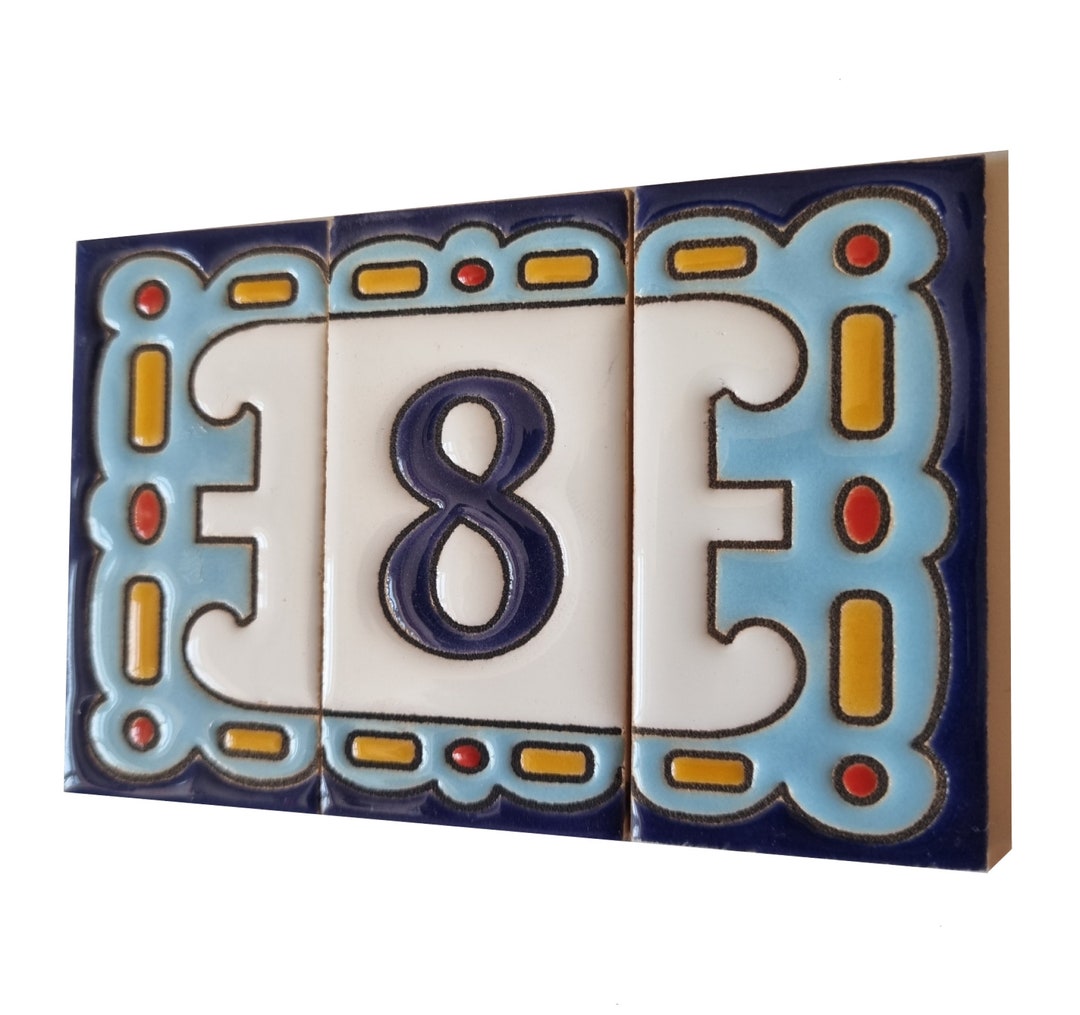 Hand-painted Mini Ceramic Numbers Letters Tiles With 0ptional Metal ...