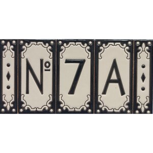 Jacho Black Hand-painted Number Tiles & Metal Filigree Frames: 11 X 5 ...