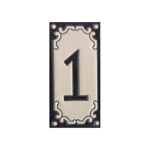 Jacho Black Hand-painted Number Tiles & Metal Filigree Frames: 11 X 5 ...