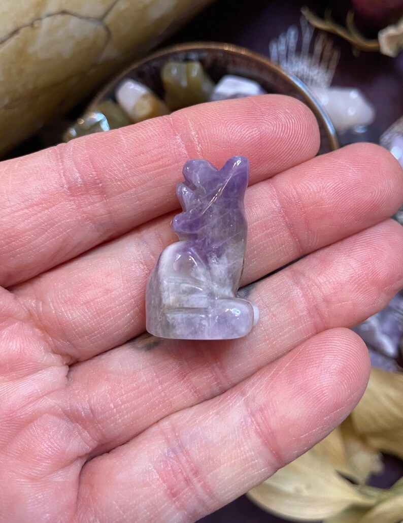 Howling Wolf Carving Wolf Crystal Carving All Natural - Etsy