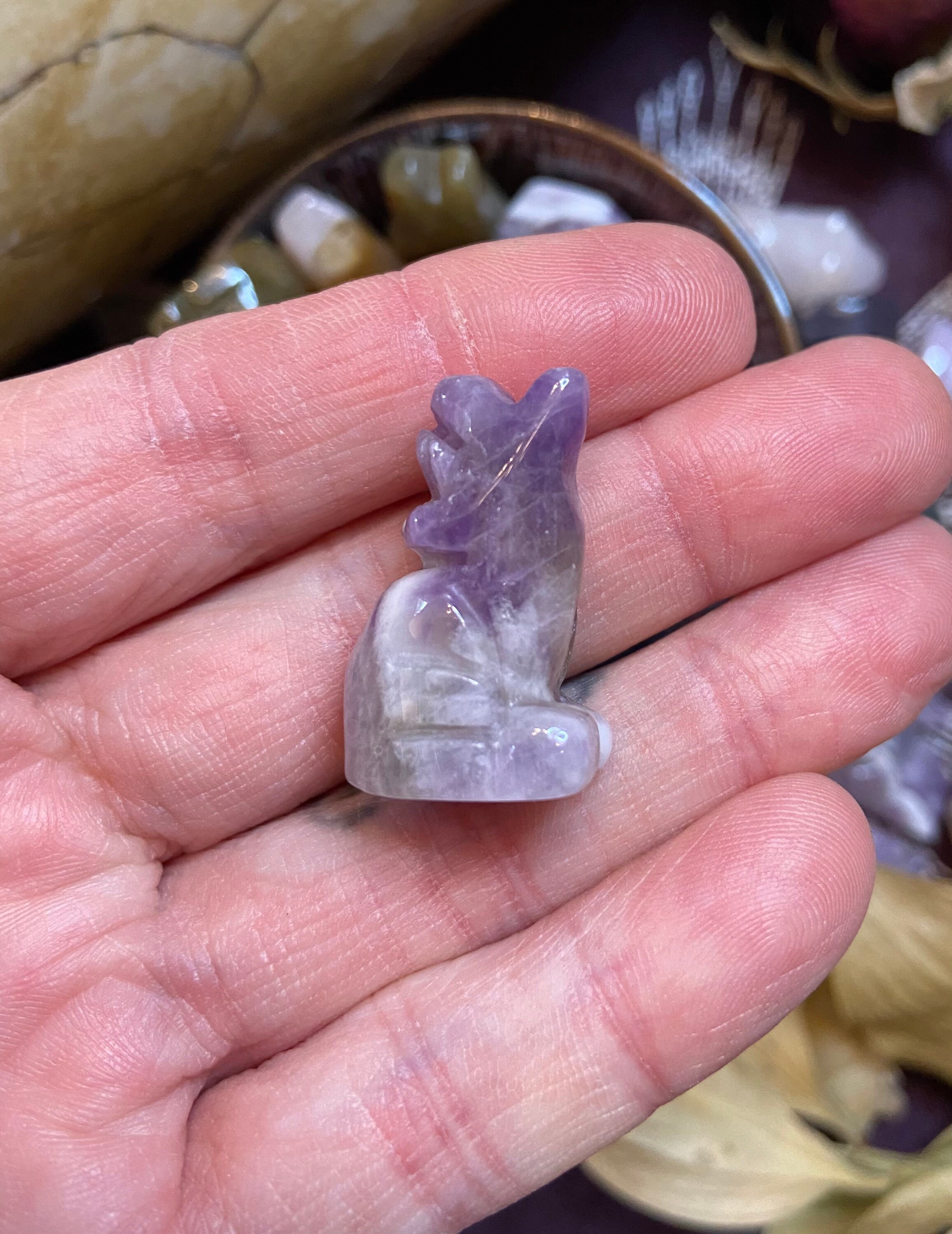 Howling Wolf Carving Wolf Crystal Carving All Natural - Etsy